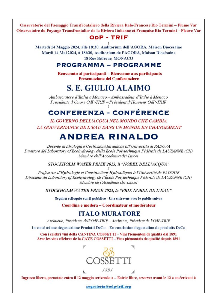 All'Agora del Principato di Monaco attesa la conferenza del Professor ...